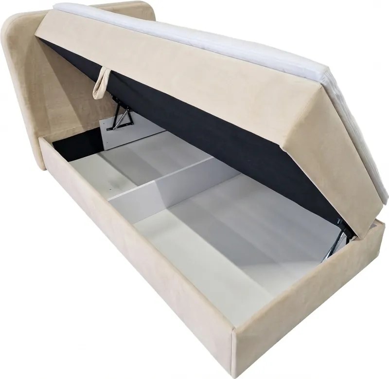 Čalouněná postel boxspring DIRELIS TRINITY 90x200 cm béžová Matrace: Matrace Bonell pružinová