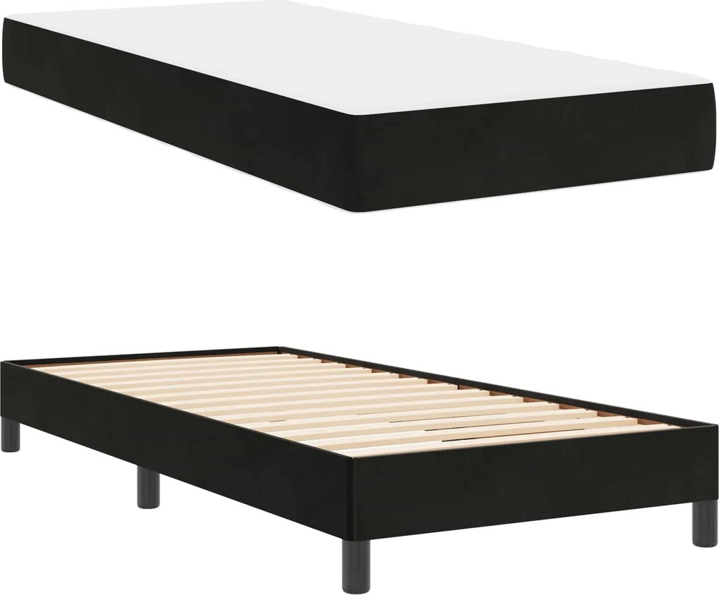 Postel s boxspringem s matrací Černá 80 x 200 cm textil 3398655