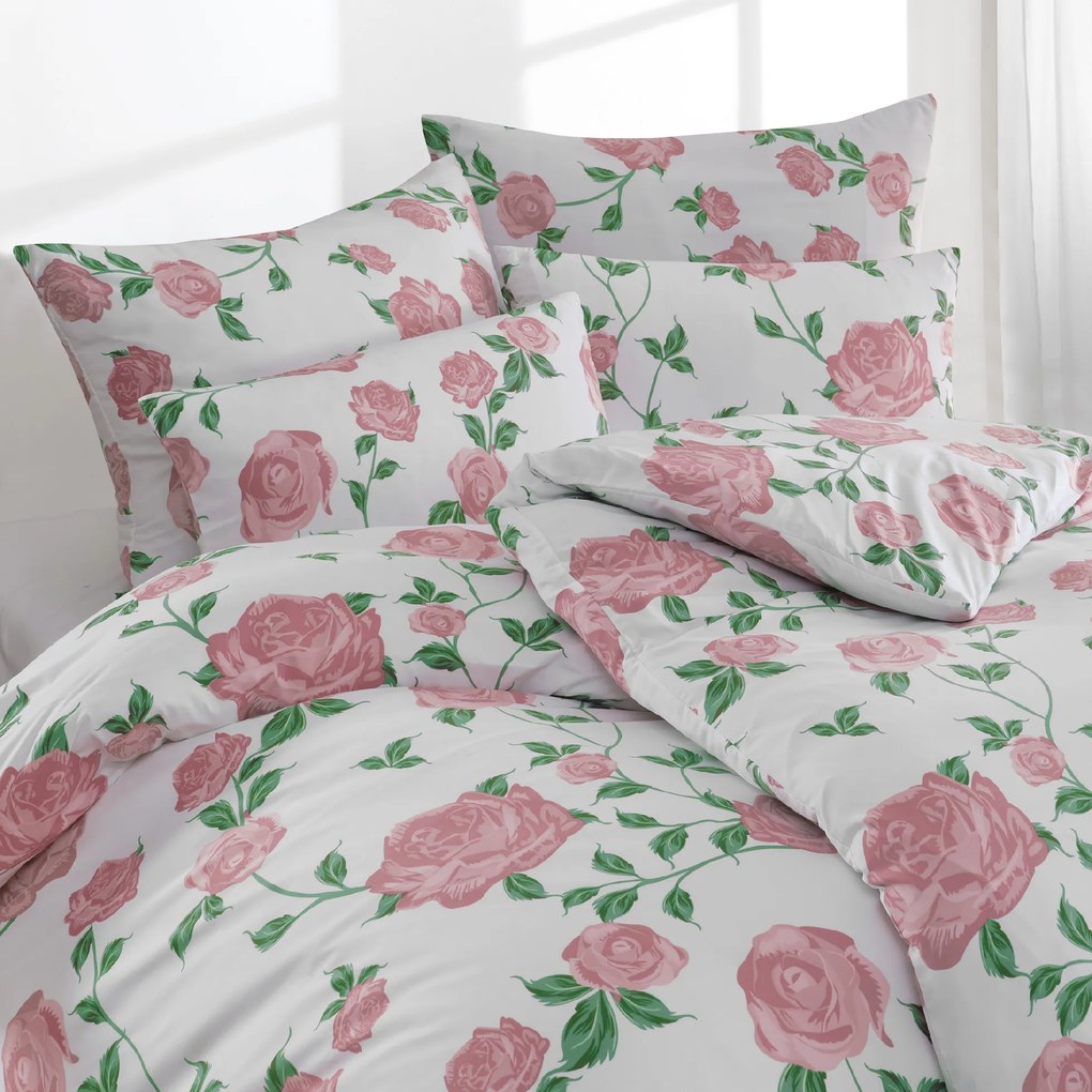 Florella Povlečení Rose Rosé Rozměr: 70x90 + 140x200 cm (zdarma povlak 40x80 cm)
