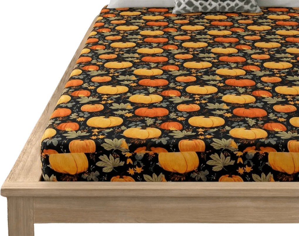 Prostěradlo z mikrovlákna ORANGE PUMPKINS barevné 90x200 cm