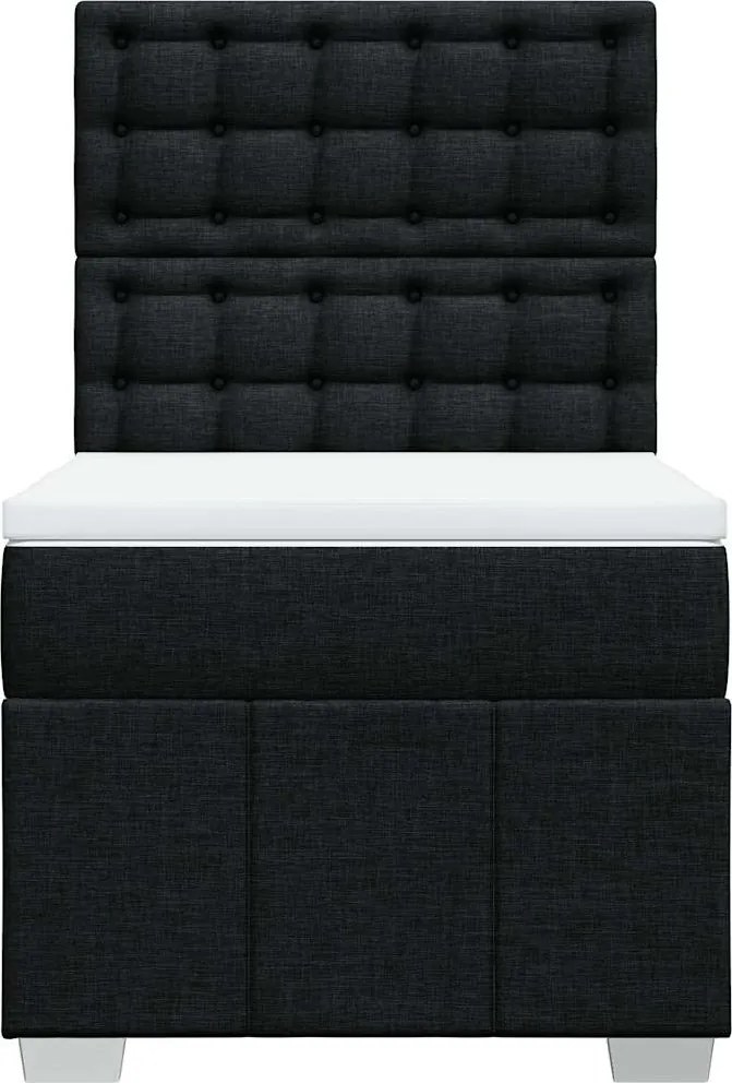 Box spring postel s matrací černá 80 x 200 cm textil 3293811