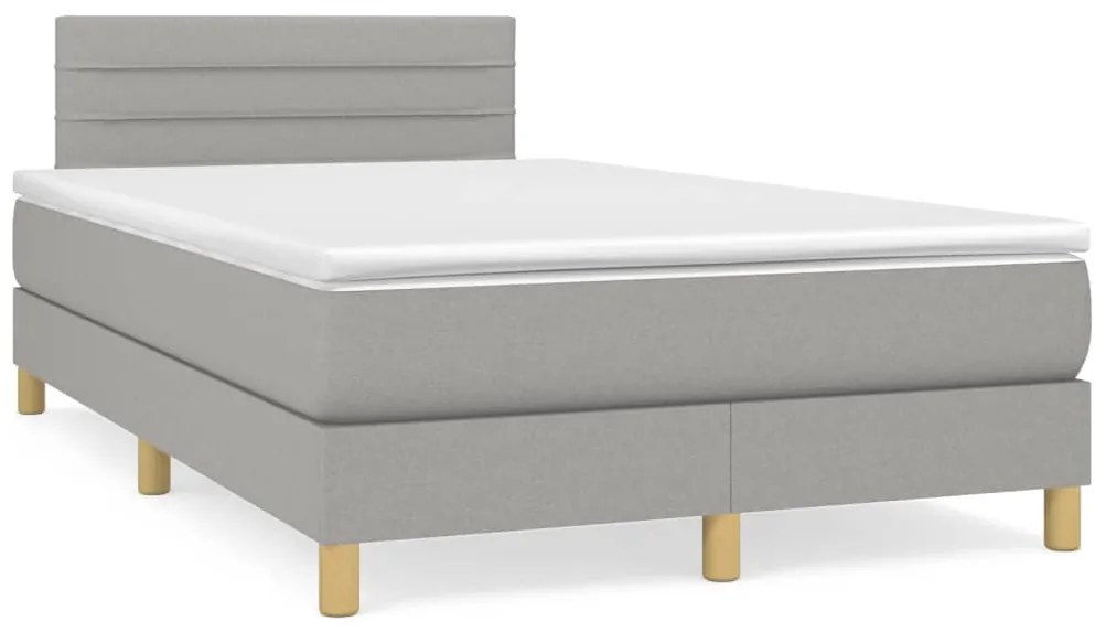 Box spring postel s matrací světle šedá 120x190 cm textil 3269779