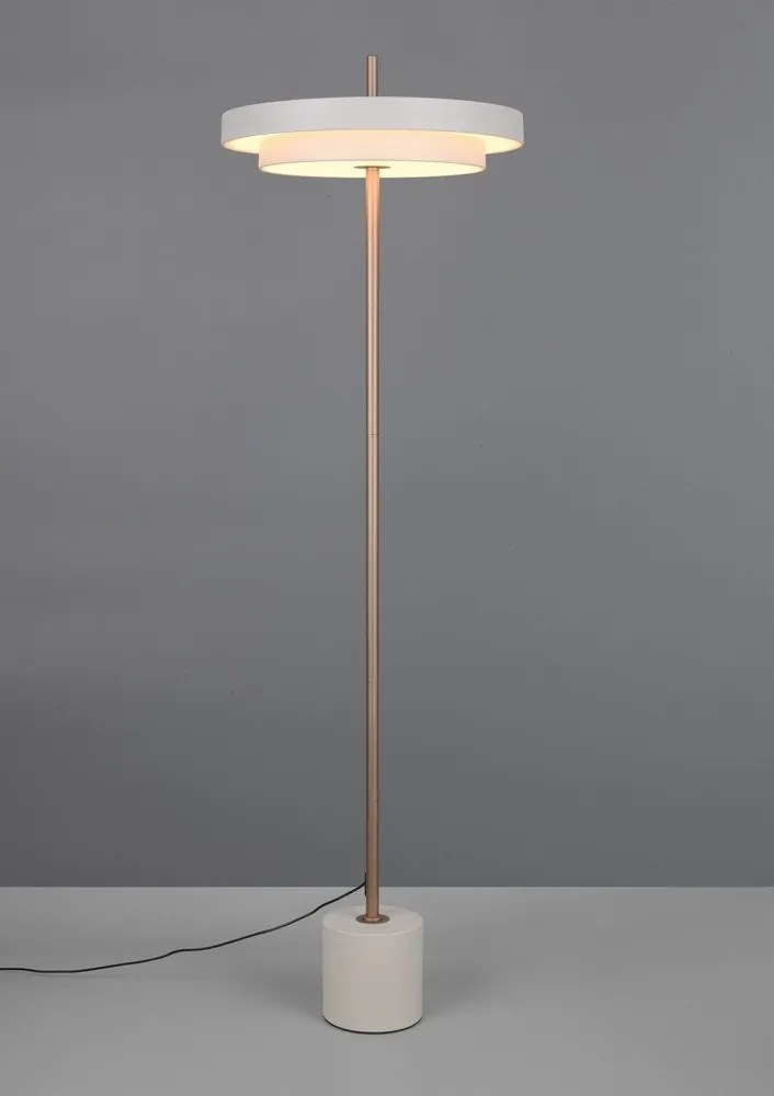 Slonovinová LED stmívatelná stojací lampa (výška 138 cm) Keaton – Trio