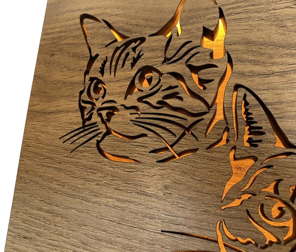 Li-Go "Kočky" lampa 19x19cm provedení povrchu: ořech