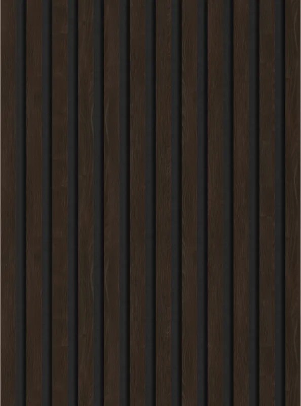 Mexen Lam-F, akustické stěnové lamely 275 × 30 cm, plstěný podklad 8 mm, technická dýha, eben hnědý, S105-275307-3015-022