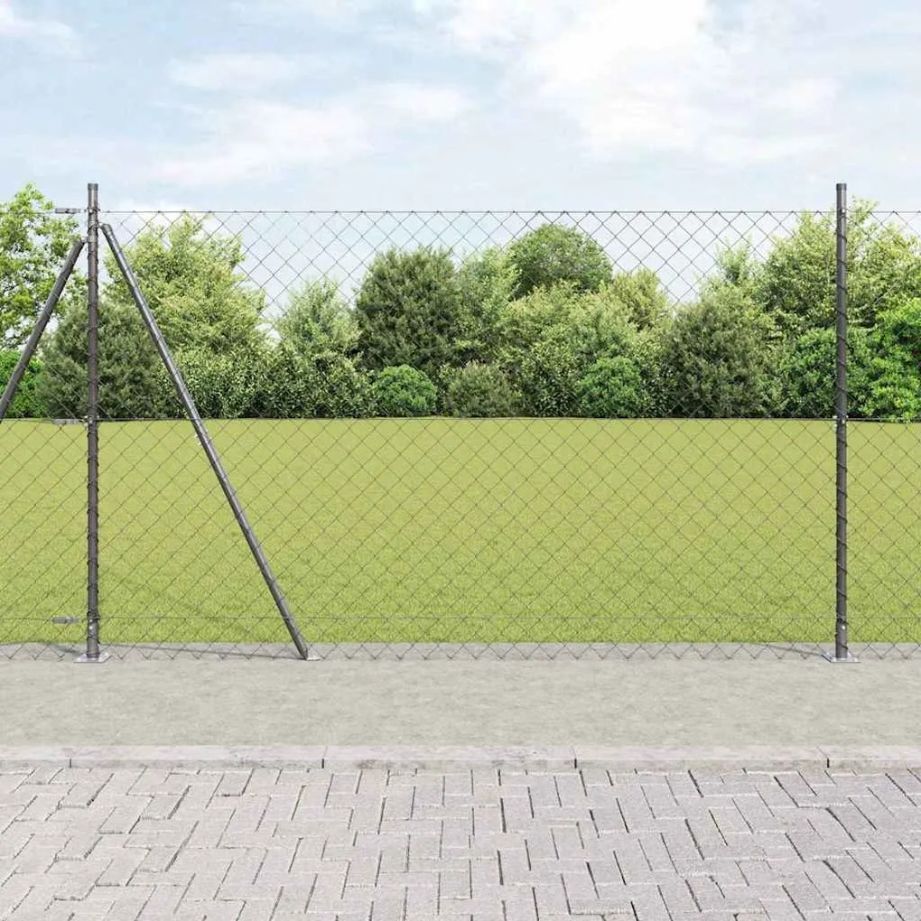 Zábradlí s betonovým základem 10 x 1,4 m Ocel potažená PVC Šedá 3351267
