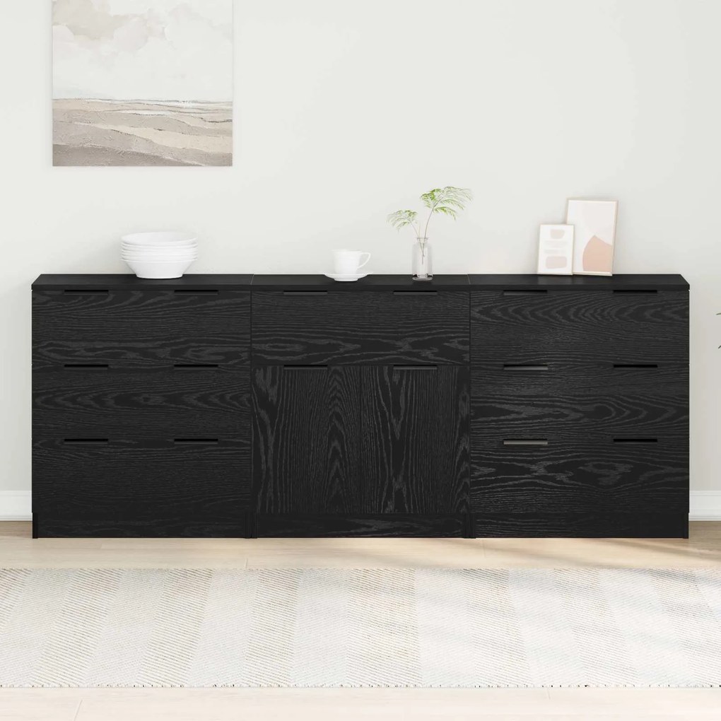 Servírovací skříň 3 ks Černý dub 181 x 30 x 70 cm 3332521
