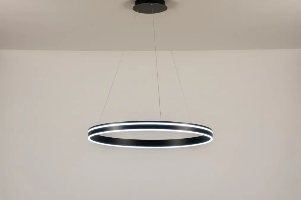 Závěsné černé velké LED svítidlo nad stůl Athena Black 80