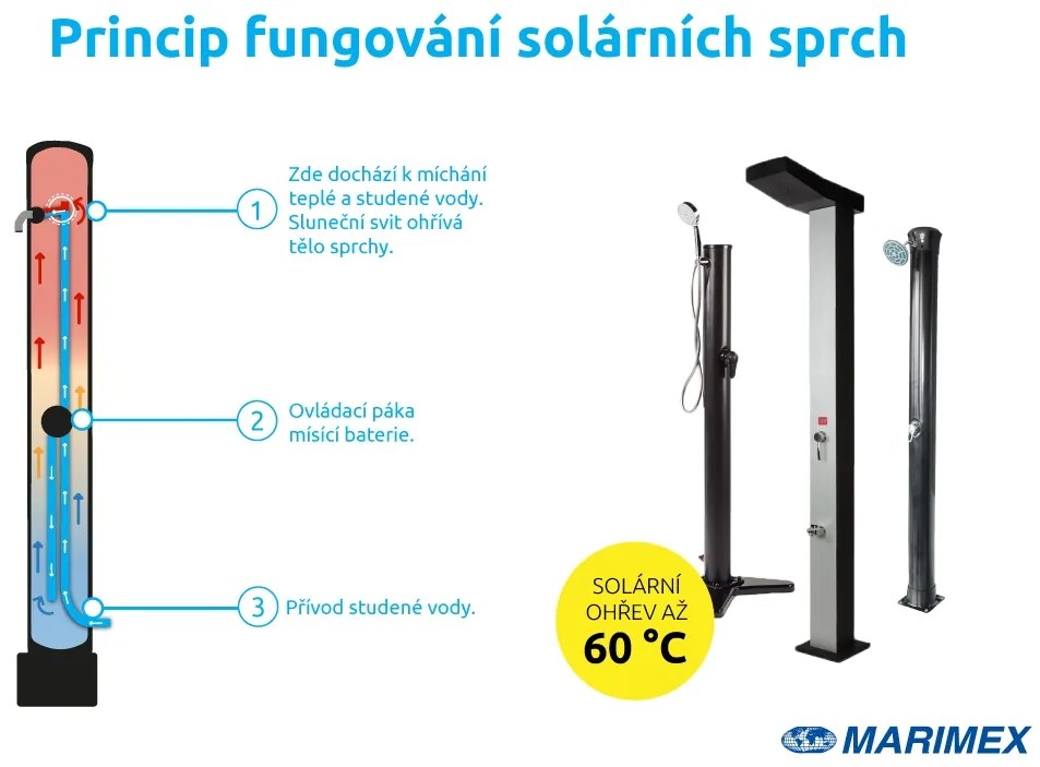 Marimex | Solární sprcha UNO 35 l, hliníková s LED světlem | 10992055