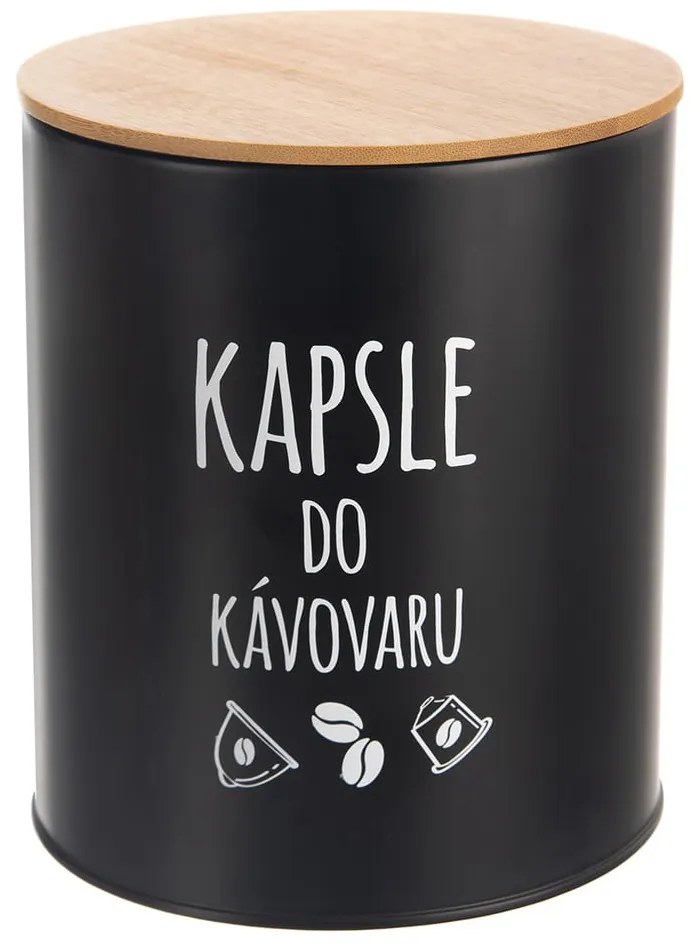 Černá dóza na kávové kapsle – Orion