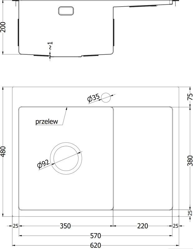 Mexen Exar, 1-komorový nerezový dřez s odkapávačem, levý, 620 x 480 mm, broušená měď, vzor voština, 6431621005L-65HC