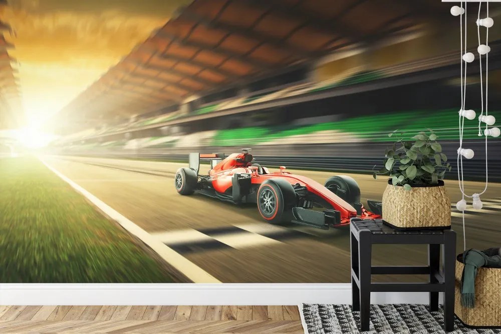 Fototapeta Vůz F1 Na Cílové Čáře Omyvatelný vlies 104x70.5