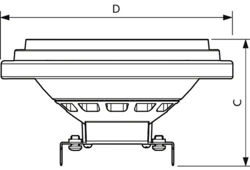 LED žárovka G53 AR111 Philips LV 10,8W (50W) teplá bílá (2700K) stmívatelná, reflektor 12V 24°