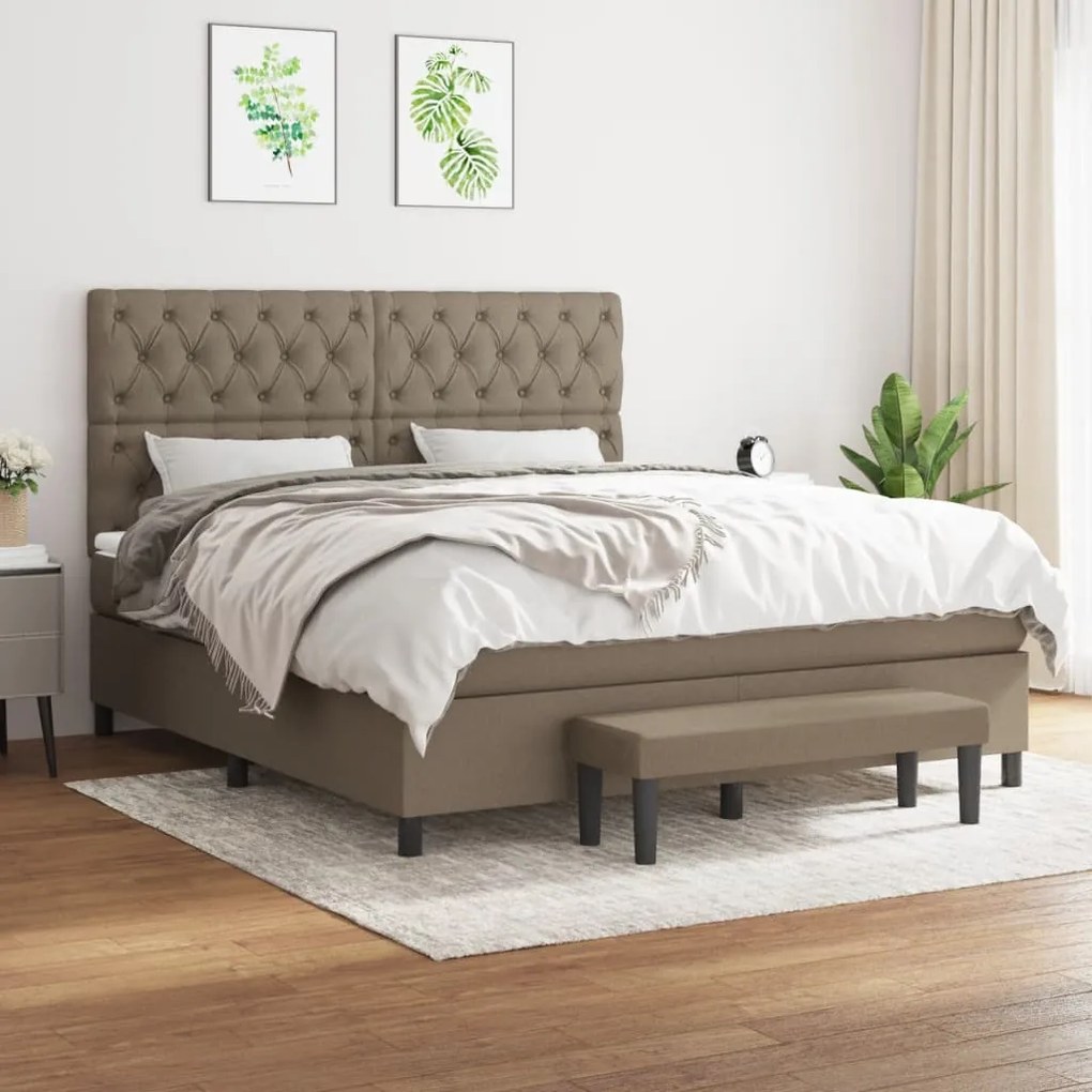 Box spring postel s matrací taupe 160x200 cm textil 3136849