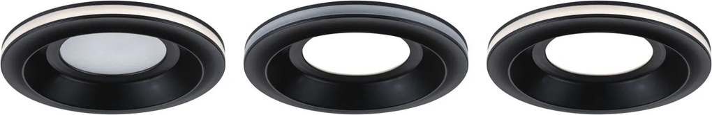 P 92252 LED vestavné svítidlo Sormus 3ks sada IP65 kruhové 100mm 3x4,8W / 1,5W / 230V 3000K černá - PAULMANN