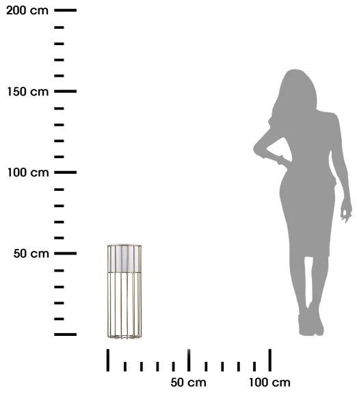 Kovový květináč LOFT 55x20 cm zlatá/bílá