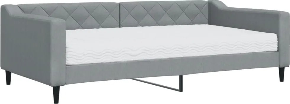 Válenda s matrací světle šedá 100 x 200 cm textil 3197413