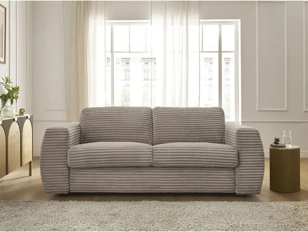 Taupe manšestrová pohovka na každodenní spaní/rozkládací 240 cm Hugo – Bobochic Paris