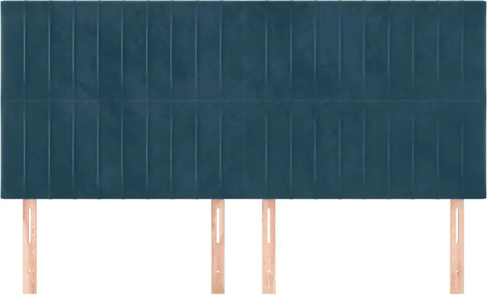 Čelo postele tmavě modré 200x5x118/128 cm sametové 3116640