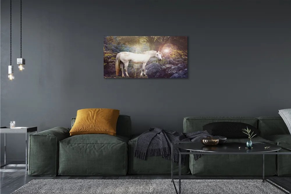 Obrazy na plátně Unicorn v lese 140x70 cm