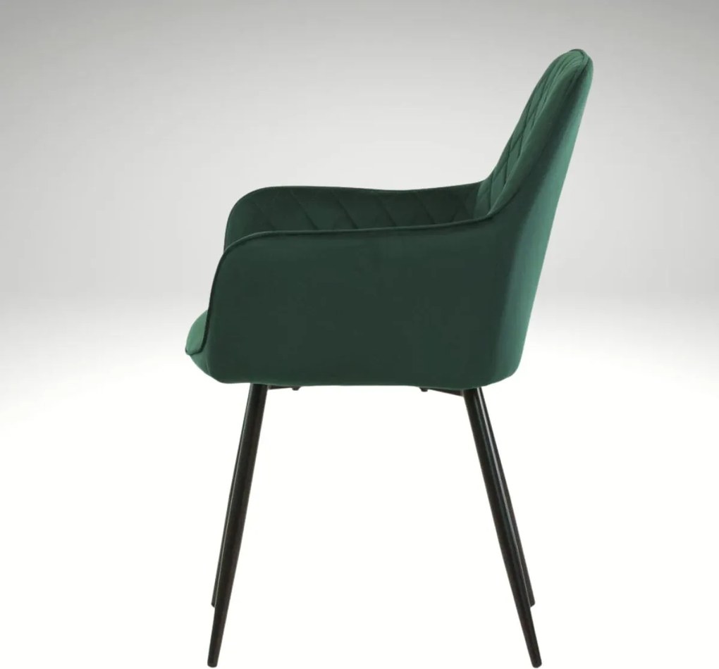 Vikio Jídelní set pro 6 osob 160x90 cm dub noha U zelená židle s područkami VJS166-6Z