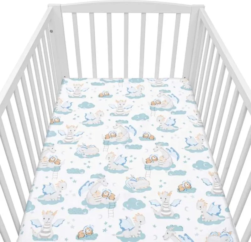 Bavlněné prostěradlo do postýlky New Baby Dráček 120x60cm