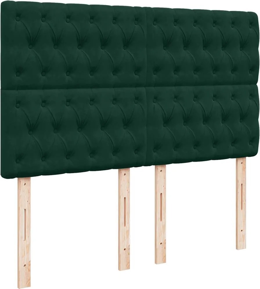 Box spring postel s matrací tmavě zelená 140x200 cm samet 3293239