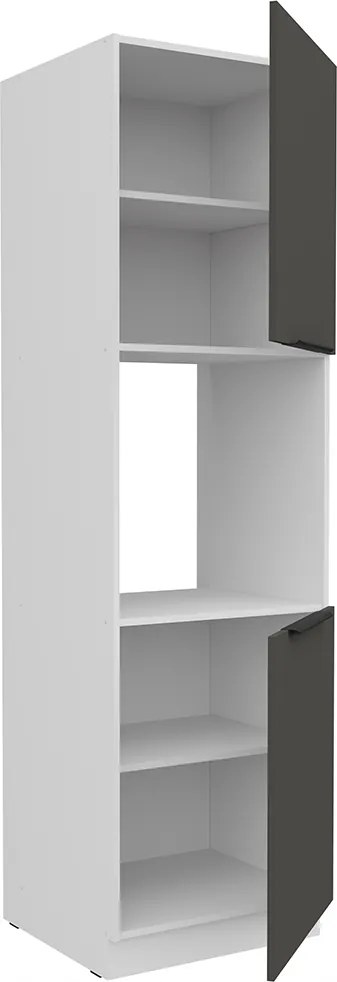 ARIA po | vysoká skříňka 60 DP-210 2F na vestavnou troubu | 60 cm | ANTI FINGERPRINT povrch | bílá/šedá grafit