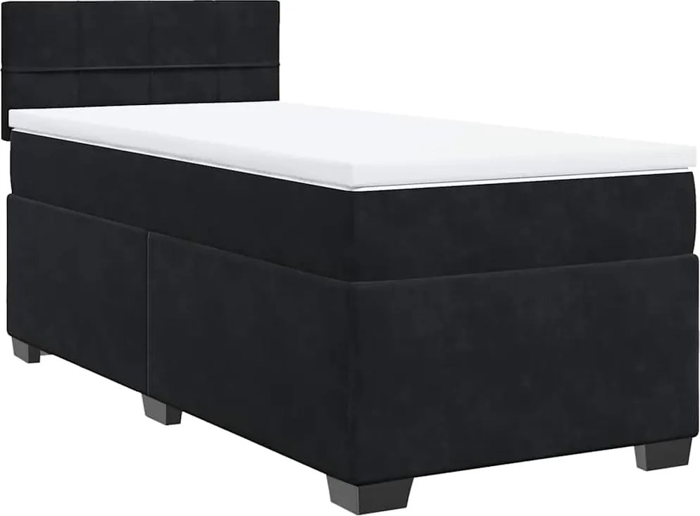 Box spring postel s matrací černá Single samet 3288771