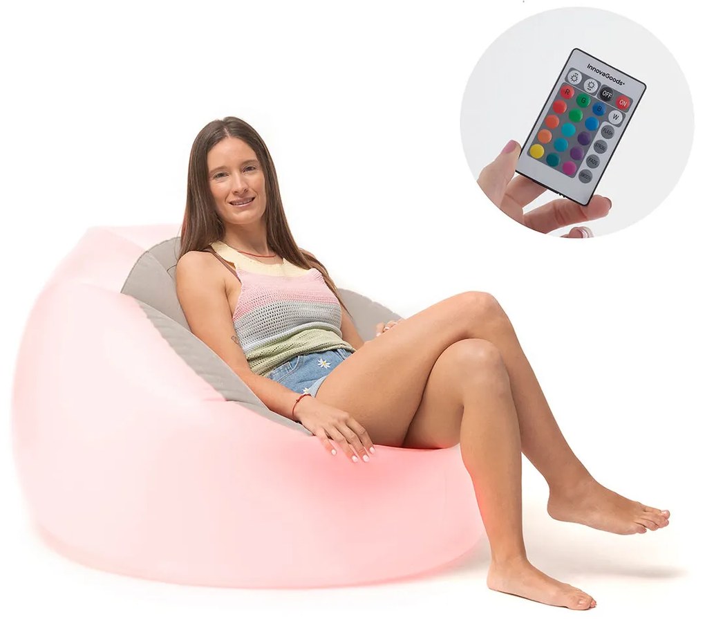 Nafukovací křeslo s barevným LED efektem a dálkovým ovládáním Chight InnovaGoods
