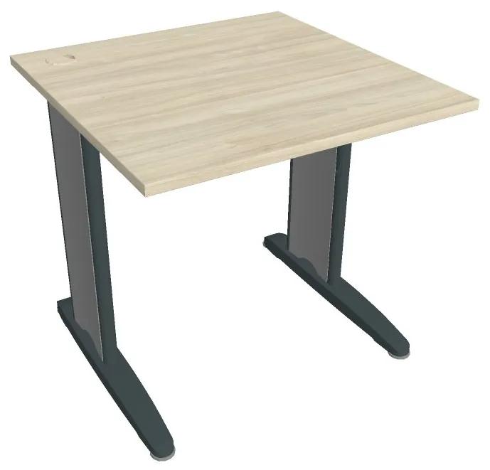 Stůl pracovní rovný 80 cm - Hobis Flex FS 800 Dekor stolové desky: akát, Barva nohou: černá