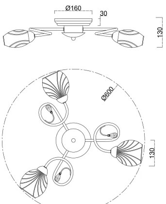 Brilagi - Přisazený lustr MEGAPOLIS 3xE14/60W/230V zlatá