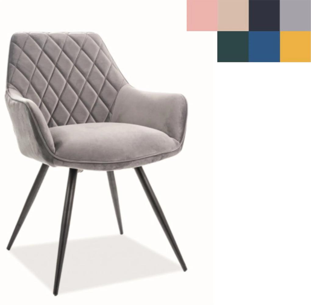 SIGNAL Jídelní židle - LINEA Velvet, různé barvy na výběr Čalounění: černá (Bluvel 19)
