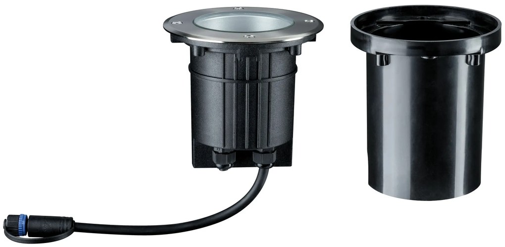 Paulmann 93908 Plug&Shine RL, zápustné svítidlo s nastavitelným směrem svícení 6W LED 3000K, nerez, prům. 14cm, IP67