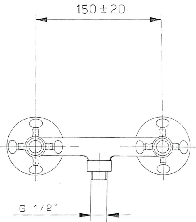 Reitano Rubinetteria, ANTEA nástěnná sprchová baterie, bronz, 3866