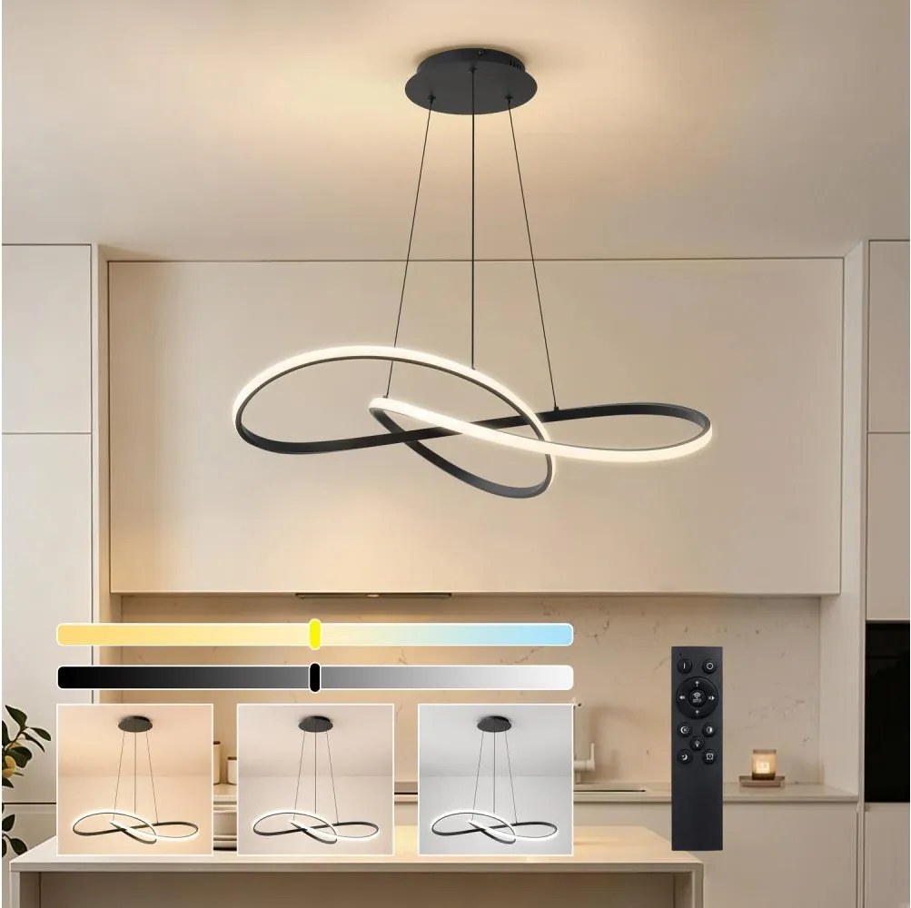 Brilagi - LED Stmívat. lustr na lanku INFINITY LED/80W/230V 80x80 cm černá + DO