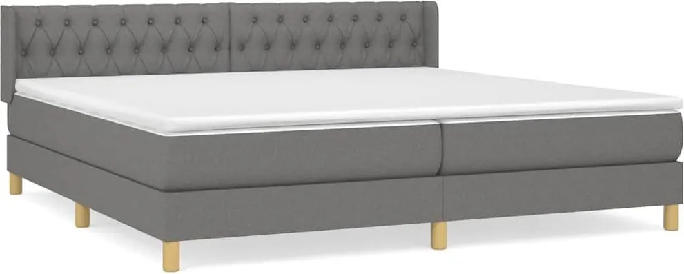 Box spring postel s matrací tmavě šedá 200x200 cm textil 3130538