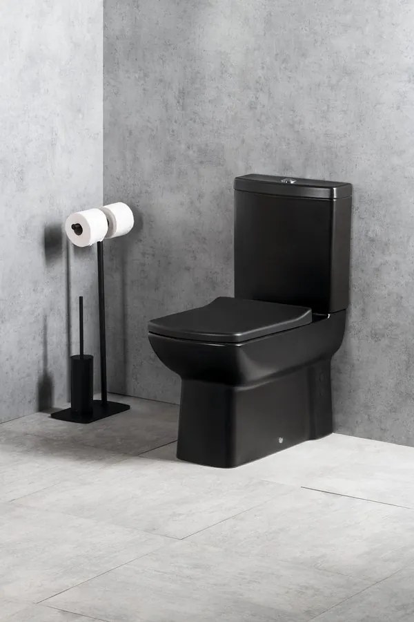 Canakcilar Ceramic Creavit Lara WC kombi 35 x 80 x 64 cm spodní/zadní odpad keramika černá mat LR360-01