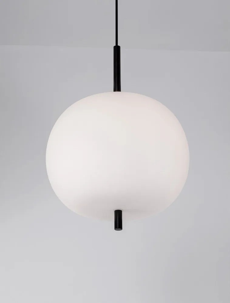 Bílé/černé skleněné závěsné svítidlo ø 30 cm Lato – Nova Luce
