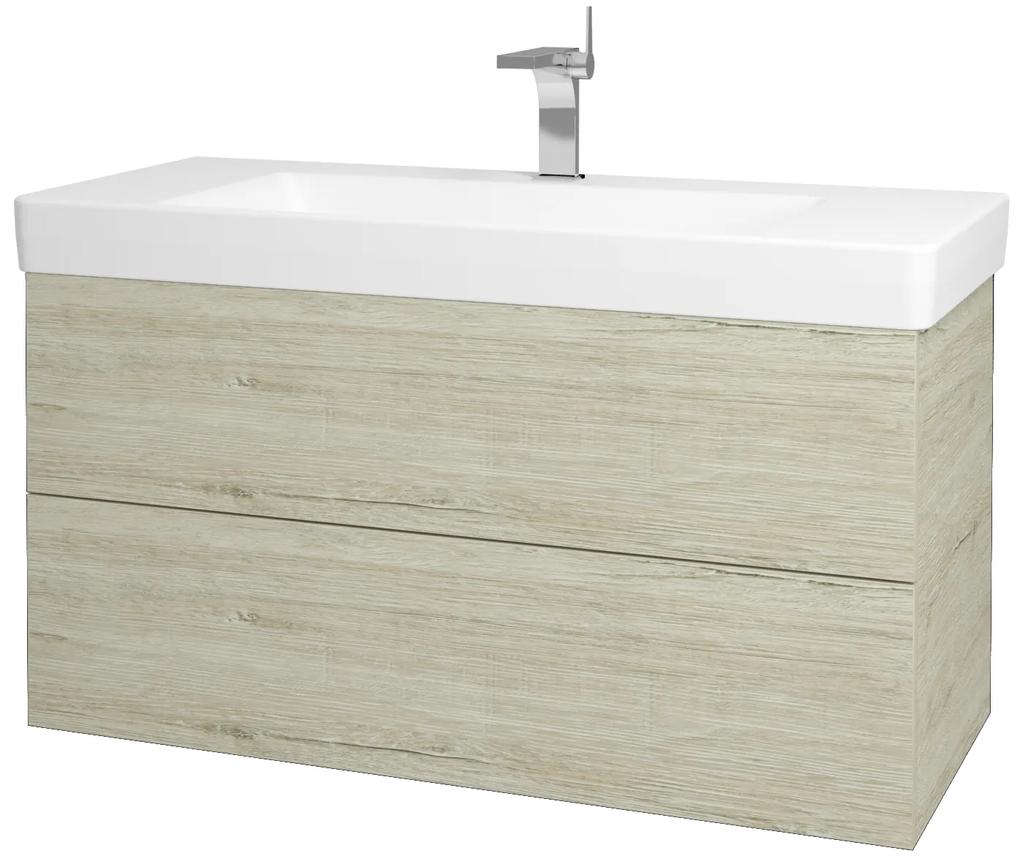 Dřevojas Koupelnová skříň VARIANTE SZZ2 105 Varianta: N01 Bílá lesk / D01 Beton