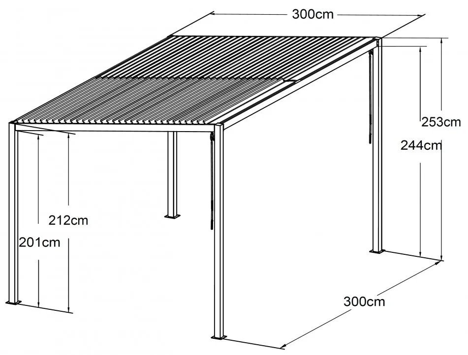 Bioklimatická pergola 3x3 m BIOCLIMATIC 33 Lanitplast