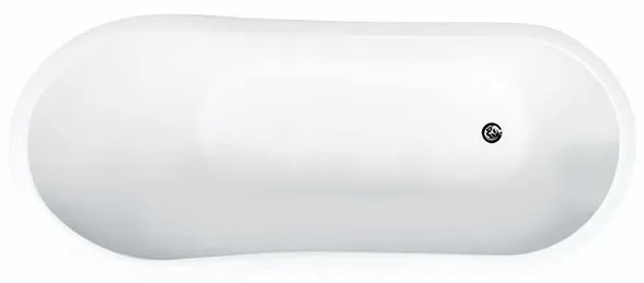 Besco Volně stojící vana z litého mramoru Gloria Matt 150x67 (160x67,5) Barva: Bílá, Rozměry (cm): 150x67, Typ a barva výpustě: Click-Clack s horním čištěním, černá