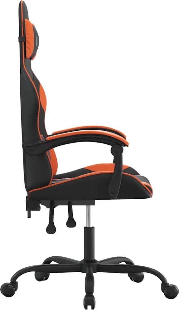 Herní židle černá a oranžová umělá kůže 3143872