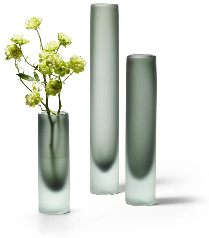 Philippi NOBIS S Skleněná váza 20 cm šedo-zelená