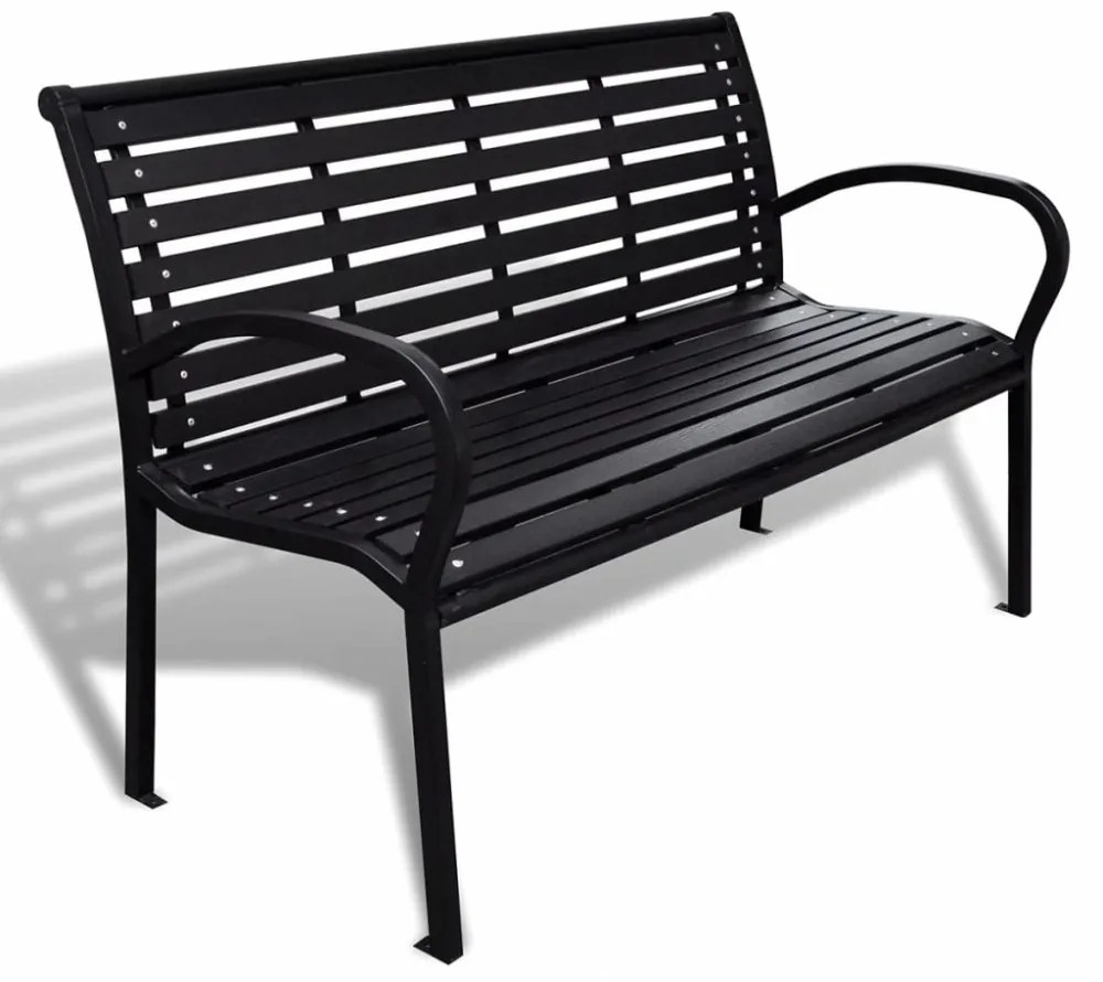 Zahradní lavička s ocelovým rámem černá
