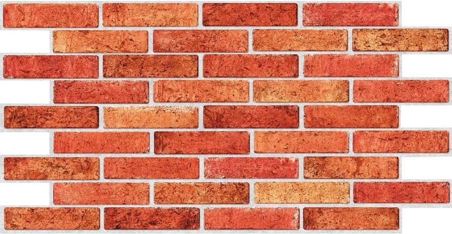 Obkladové panely 3D PVC TP10023964, cena za kus, rozměr 962 x 499 mm, cihla červená, GRACE