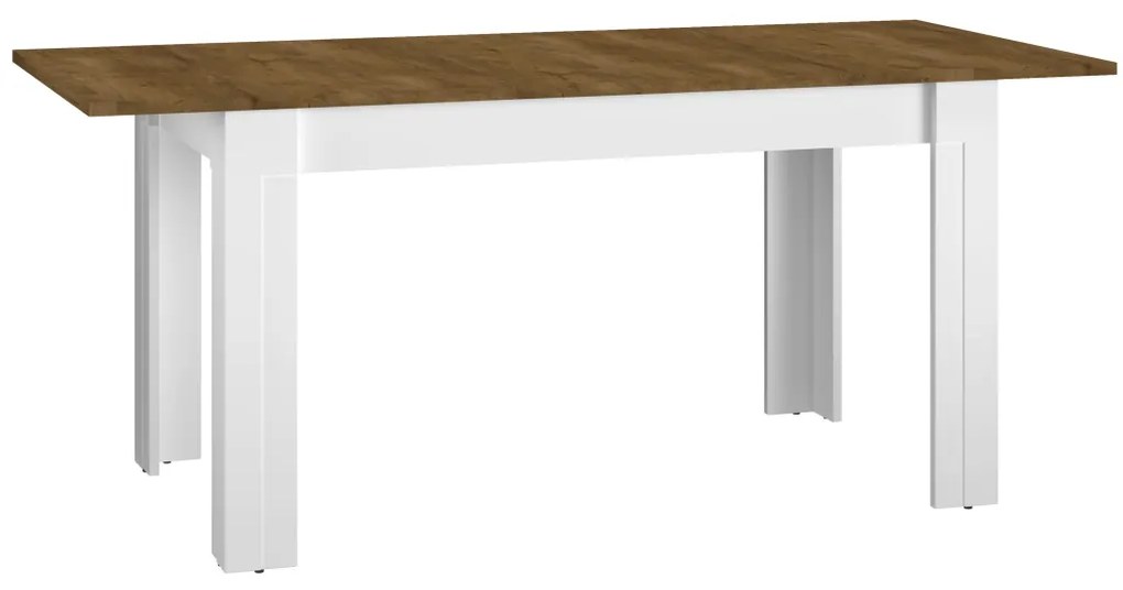 ML FURNITURE Jídelní stůl rozkládací - LILLE 15, 140/180x82, matná bílá/dub lefkas