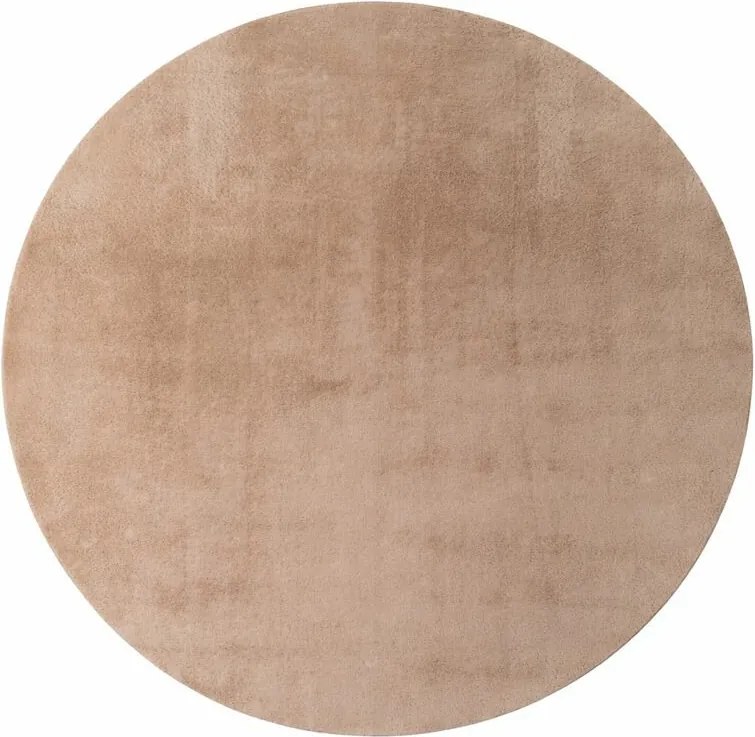 Ayyildiz, Kusový koberec Joy 1400 beige kruh, 160x160 (průměr) kruh, béžová, chodba / předsíň