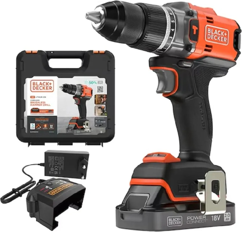 Black+Decker Aku příklepová vrtačka BLD683D1XK-QW (1x2,0Ah)