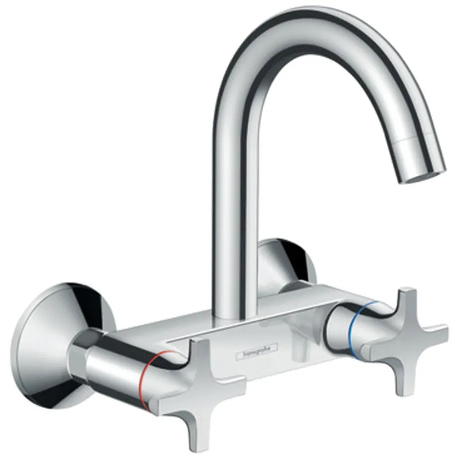 Hansgrohe Logis M32 - Kuchyňská baterie se dvěma kohouty Eco, montáž na zeď, horní výtok, 1jet, chrom 71284000